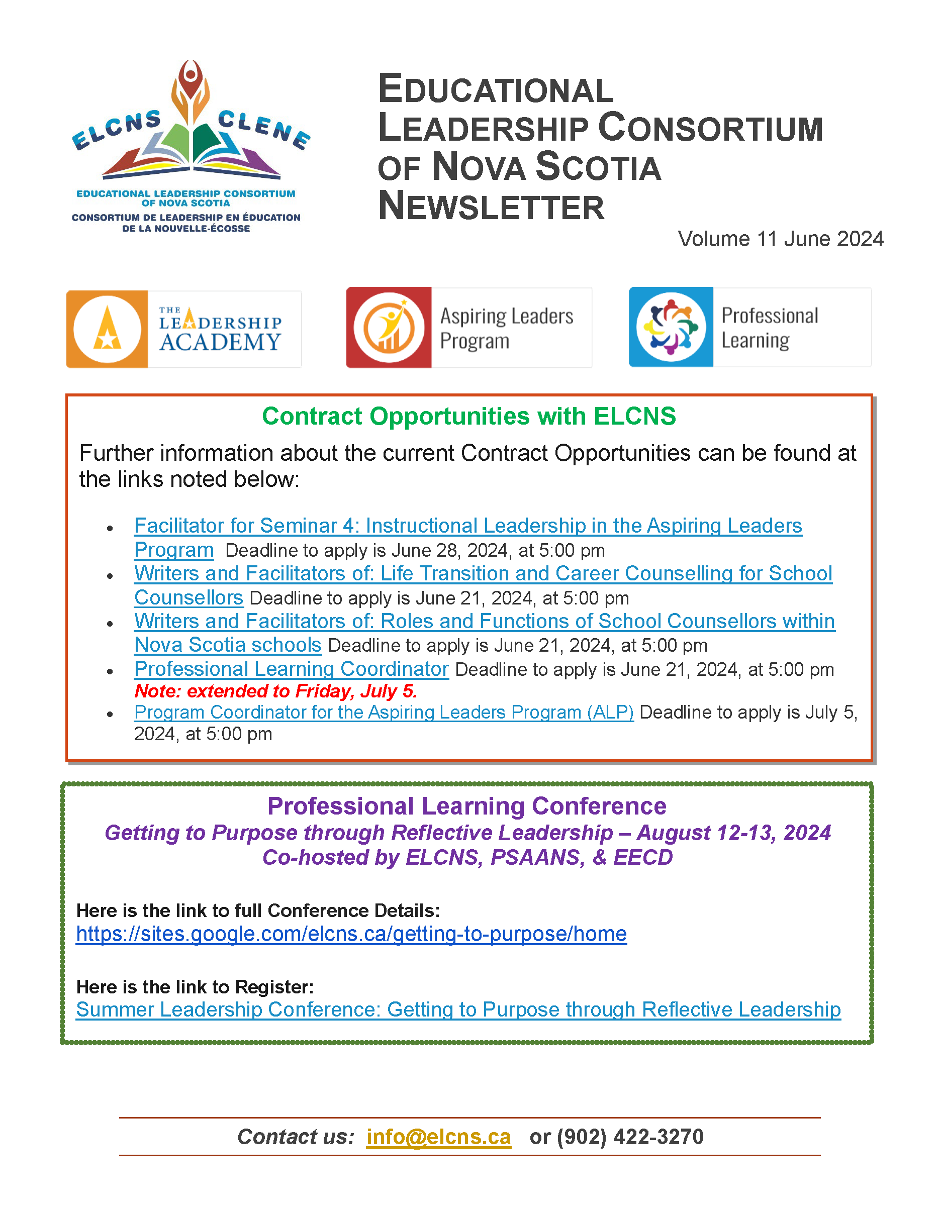 Educational Leadership Consortium of Nova Scotia - ELCNS